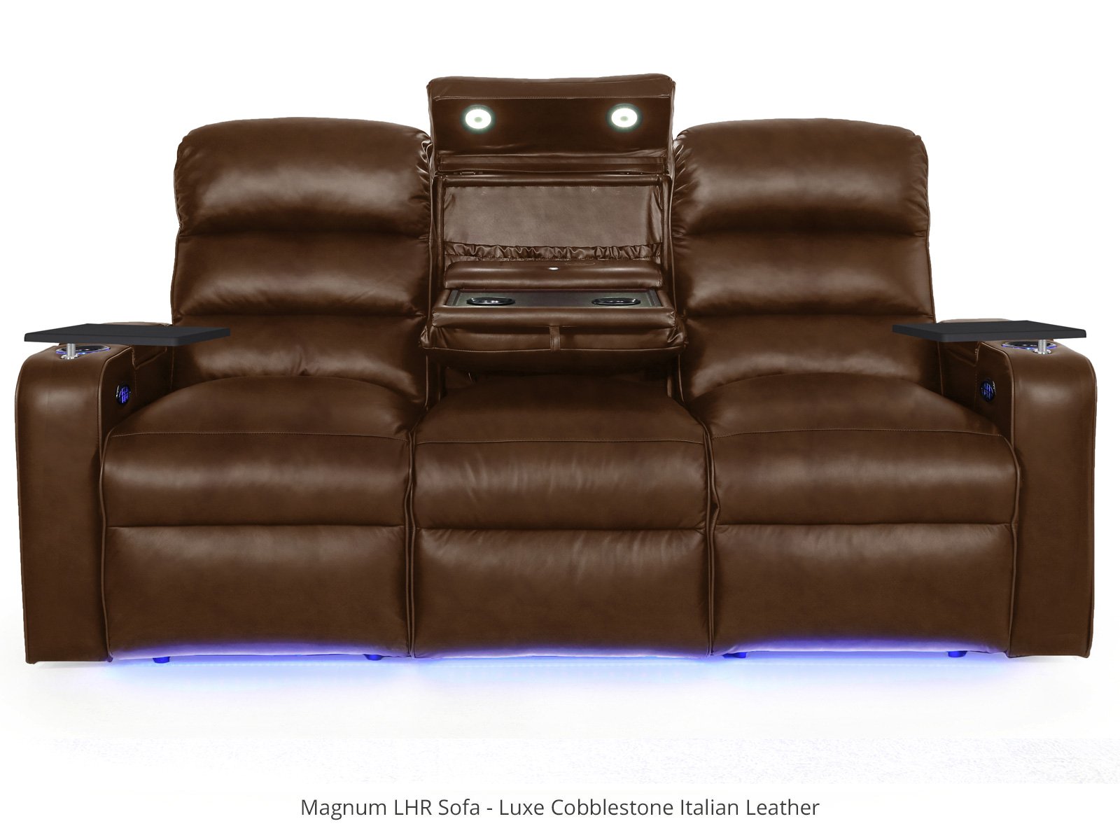 Octane Seating Magnum LHR Power Reclining Sofa with Middle Drop Down ...