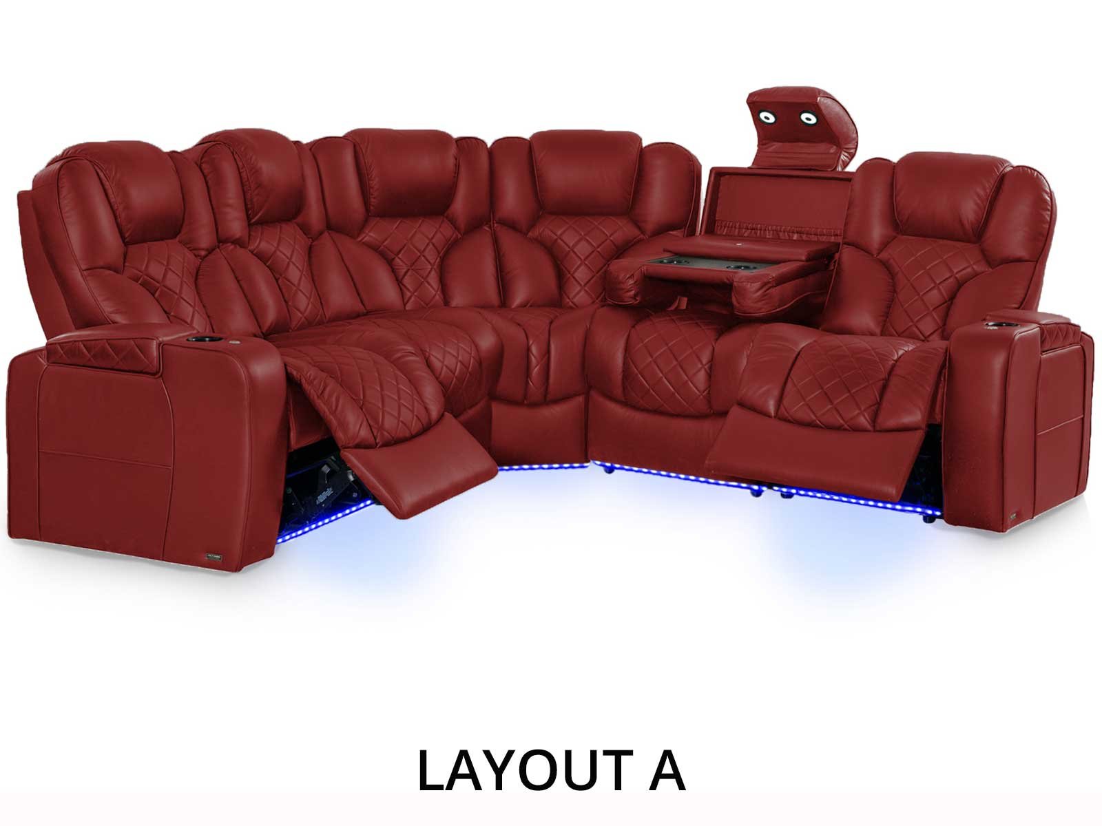 Octane Vega Power Big & Tall Sectional with Power Headrest & Lumbar ...